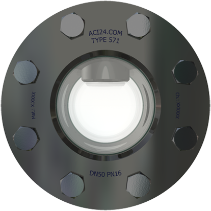 Angled sight glass type 571 with welding ends