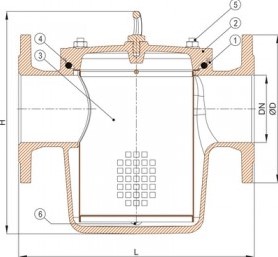 MUD BOX Brons (BASKET STRAINER) - RECHT TYPE