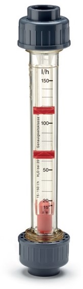 Flow meter M 123 DN 15 metering tube PSU, solenoid float PVDF PVC-union ...