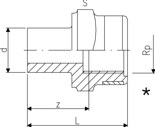 Georg Fischer Redbush Npl PVC PN16 d32-3/4, 721910441