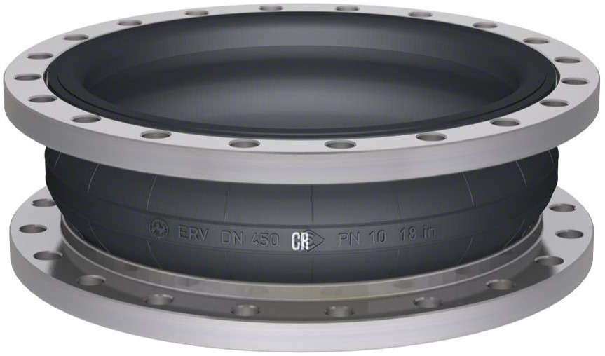 Elaflex Rubber expansion joint type ERV-CR DN450, L=200 mm flanges DIN PN10 galvanized steel
