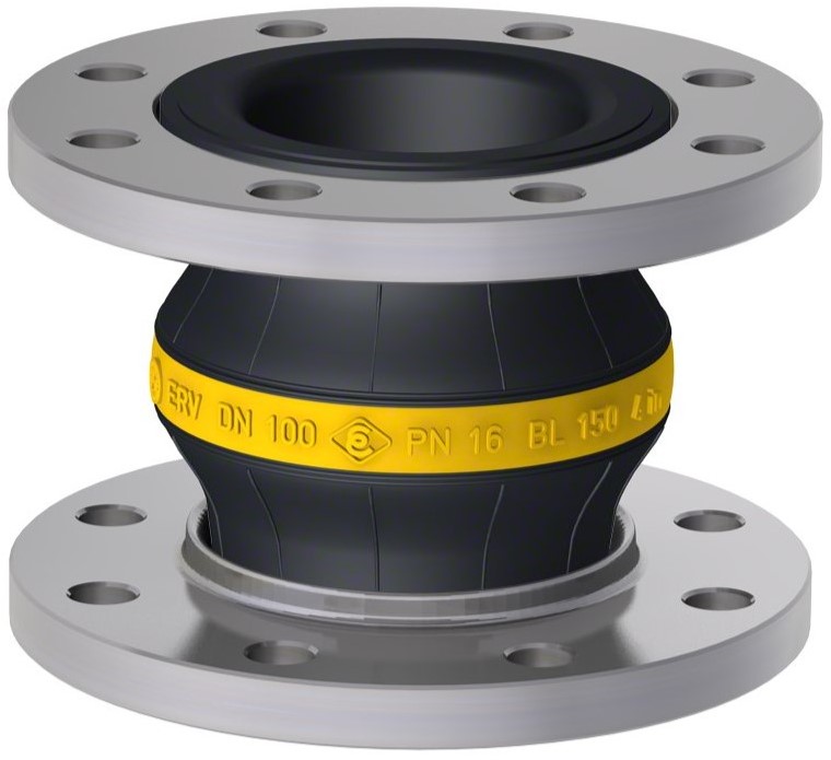 Elaflex Rubber compensator Geelring type ERV-G DN100, L=150 mm flenzen ...