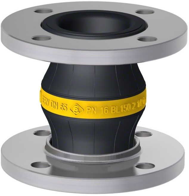 Elaflex Rubber compensator Geelring type ERV-G DN65, L=150 mm flenzen ...