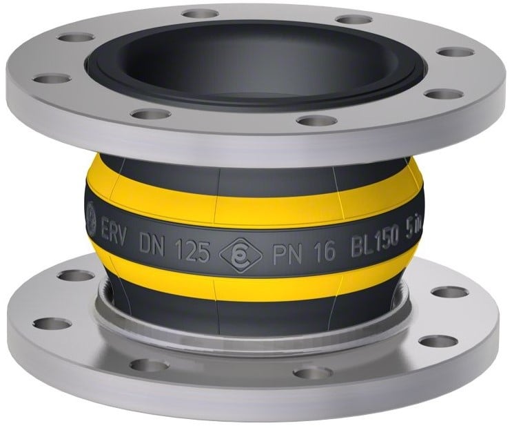 Elaflex Rubber compensator Gelbstahl type ERV-GS DN125, L=150 mm ...