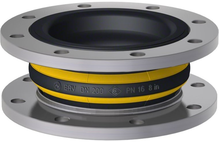 Elaflex Rubber compensator Gelbstahl type ERV-GS DN200, L=130 mm ...