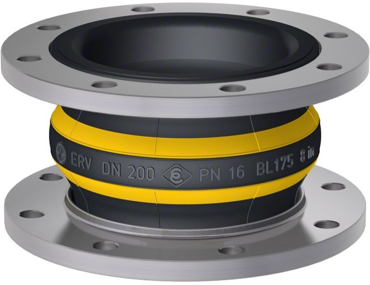 Elaflex Rubber compensator Gelbstahl type ERV-GS DN200, L=175 mm ...