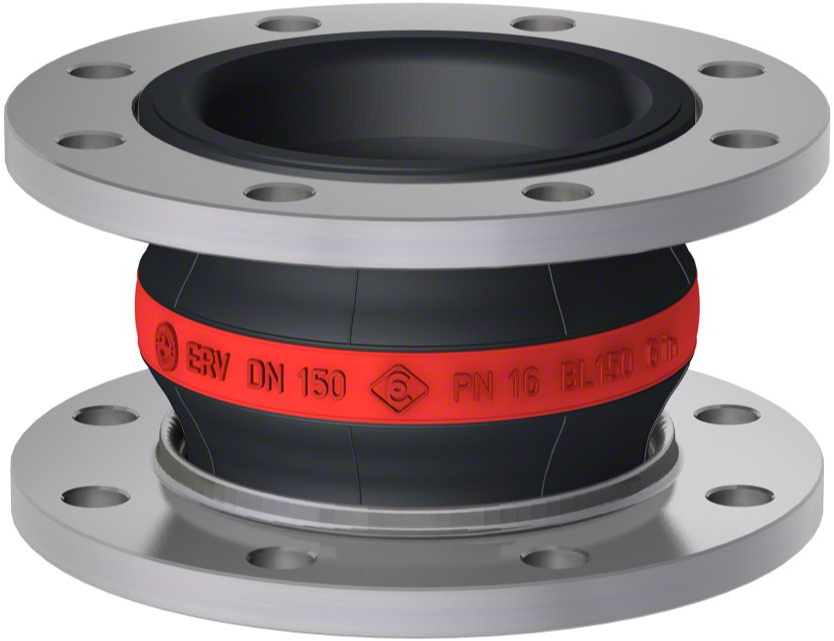 Elaflex Rubber compensator roodring type ERV-R DN150, L=150 mm flenzen ...