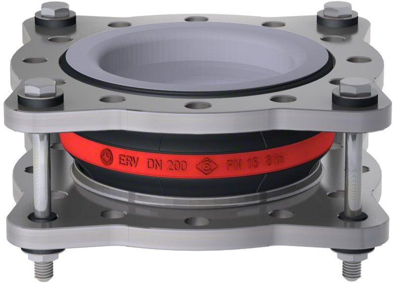 Elaflex EPDM compensator roodring type ERV-R ZS met trekstangen en PTFE ...