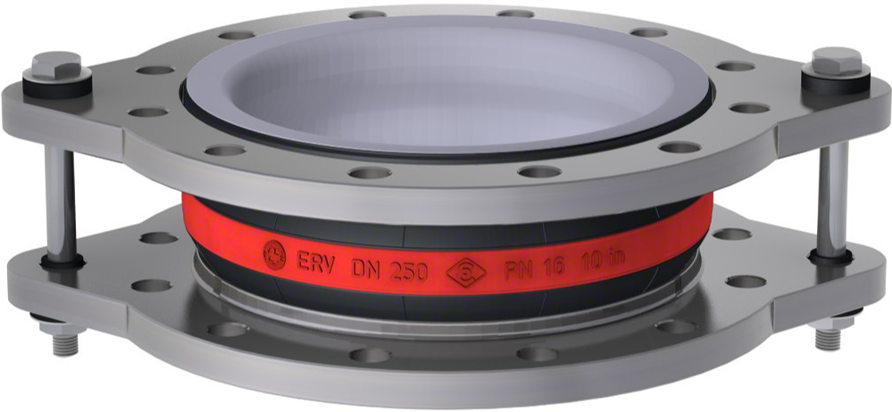 Elaflex Rubber compensator Roodring type ERV-R ZS met trekstangen en ...