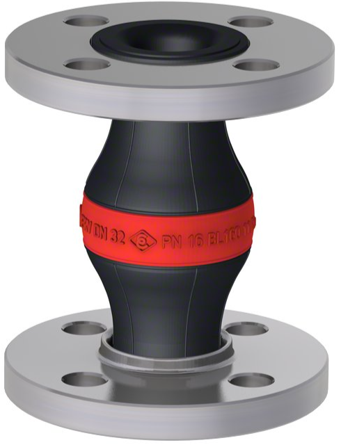Elaflex Rubber expansion joint Red band type ERV-R DN40, L=160 mm ...