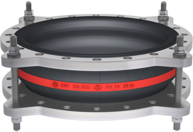 Elaflex Rubber expansion joint red band type ERV-R ZS with tie rods ...