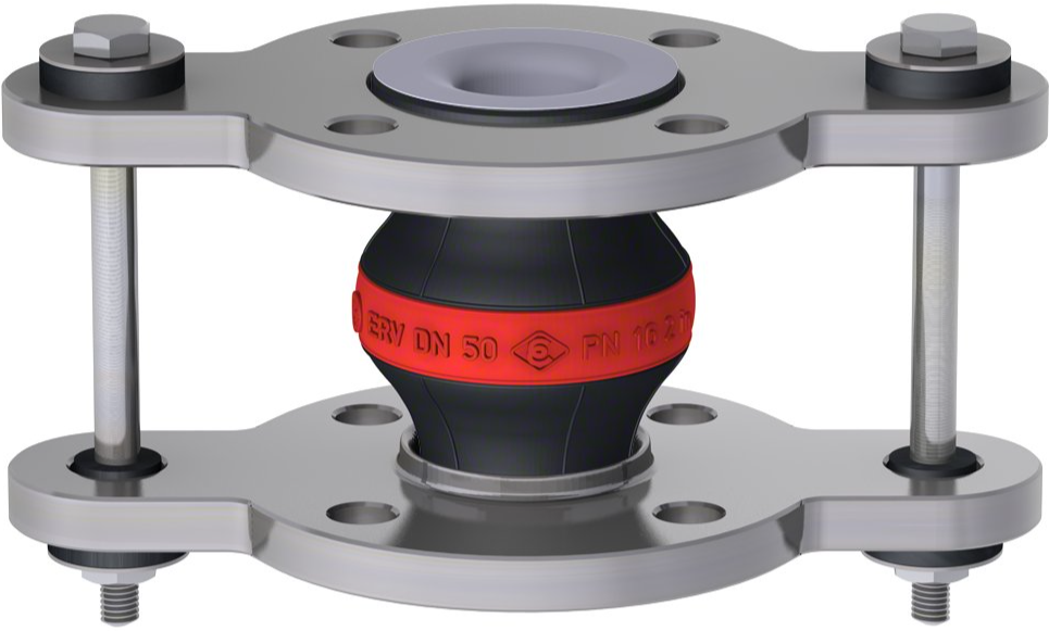 Elaflex Rubber expansion joint Red band type ERV-R ZS with tie rods and ...