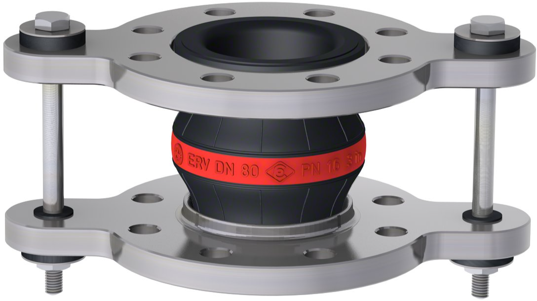 Elaflex Rubber expansion joint red band type ERV-R ZS with tie rods ...