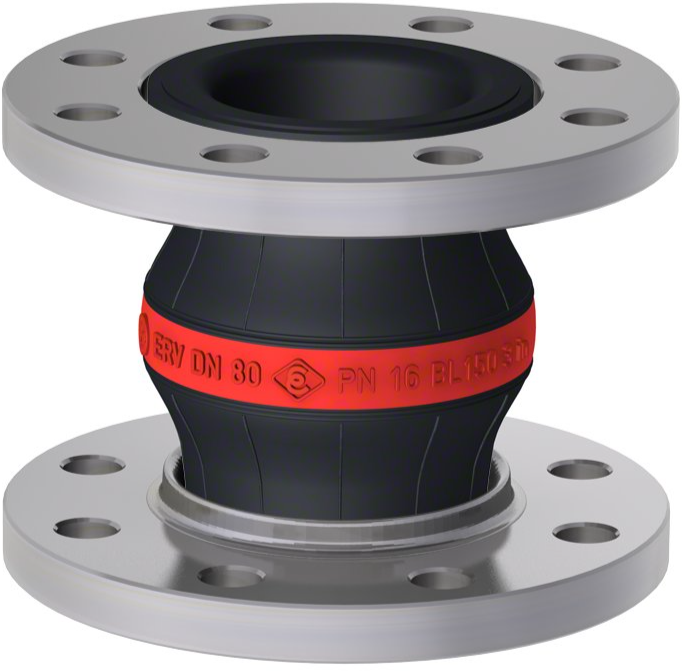 Elaflex Rubber expansion joint Red band type ERV-R DN80, L=150 mm ...