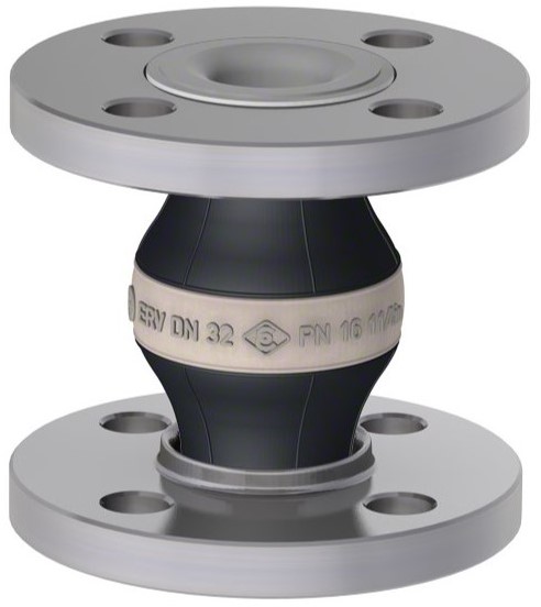 Elaflex Rubber expansion joint white band type ERV-W DN32, L=130 mm ...