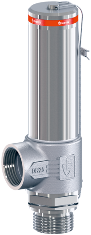 2400 Safety valve made of stainless steel, angle-type with threaded ...