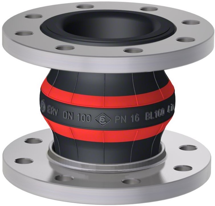 Elaflex Rubber compensator type ROTEX DN100, L=160 mm flenzen DIN PN16 ...