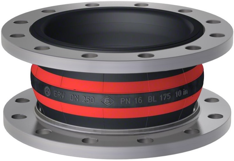 Elaflex Rubber expansion joint type ROTEX DN250, L=175 mm flanges DIN PN16 galvanized steel
