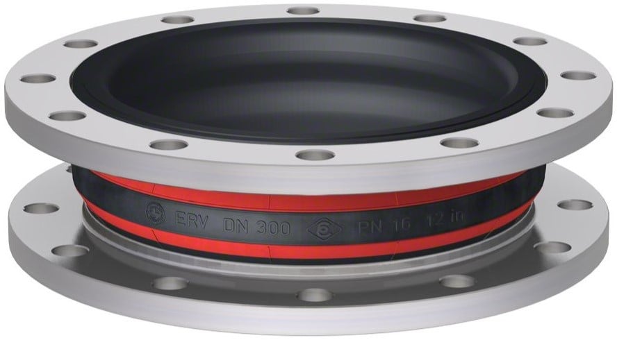 Elaflex Rubber expansion joint type ROTEX DN300, L=130 mm flanges DIN PN16 galvanized steel