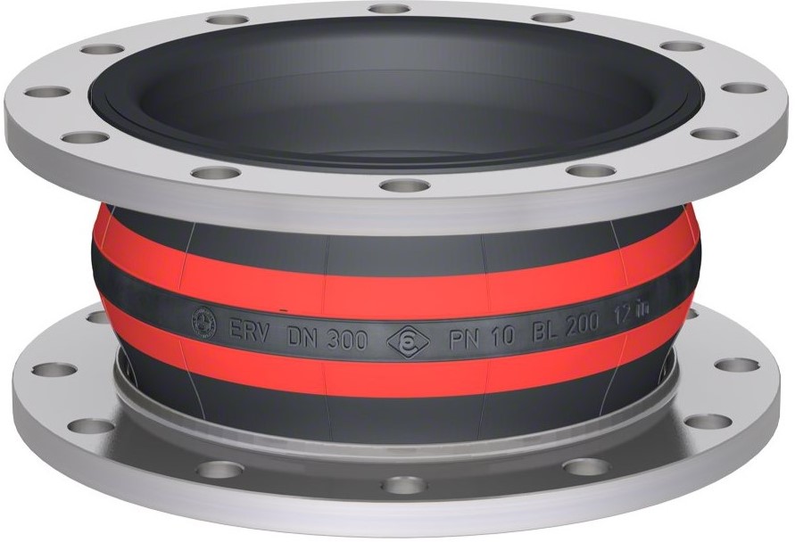 Elaflex Rubber expansion joint type ROTEX DN300, L=200 mm flanges DIN PN16 galvanized steel