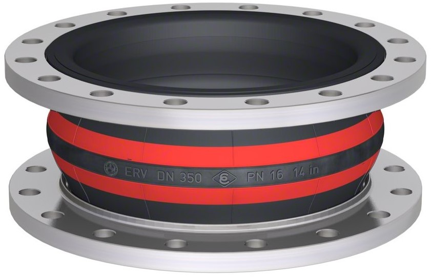 Elaflex Rubber expansion joint type ROTEX DN350, L=200 mm flanges DIN PN16 galvanized steel
