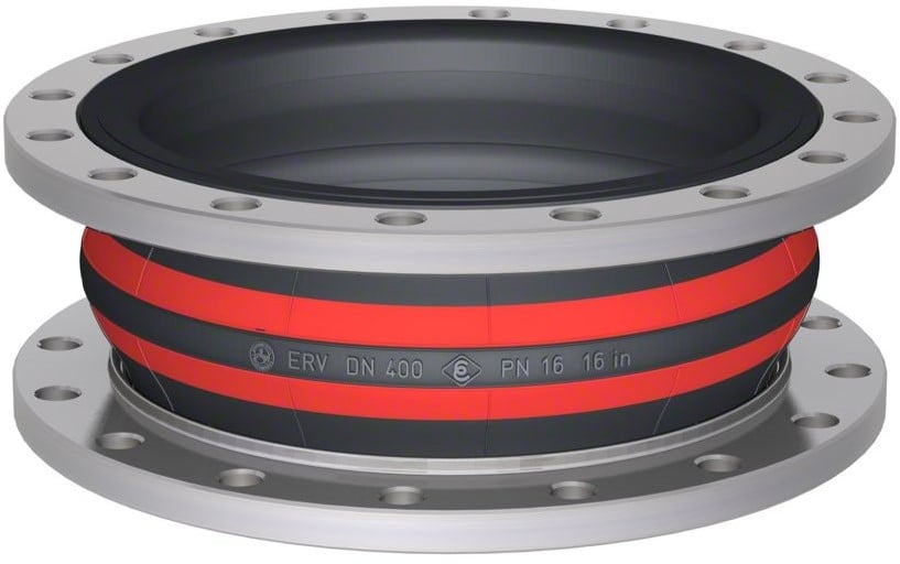 Elaflex Rubber expansion joint type ROTEX DN400, L=200 mm flanges DIN PN10 galvanized steel
