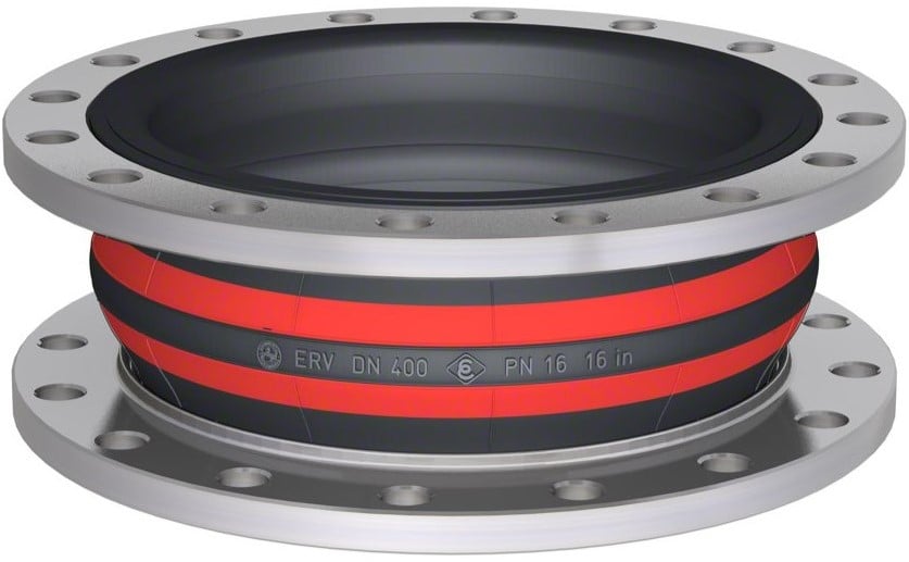 Elaflex Rubber expansion joint type ROTEX DN400, L=200 mm flanges DIN PN16 galvanized steel