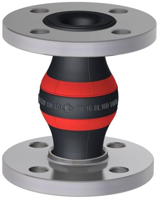 Elaflex Rubber expansion joint type ROTEX DN40, L=160 mm flanges DIN PN16 galvanized steel