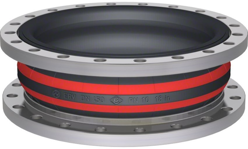 Elaflex Rubber expansion joint type ROTEX DN450, L=200 mm flanges DIN PN10 galvanized steel