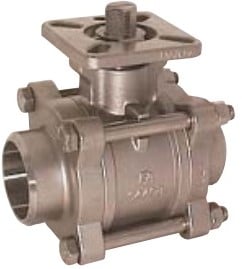 RVS kogelkraan DN65 + PN 40 flenzen, EBZA310068+2x DN65flens PN40 Ebora