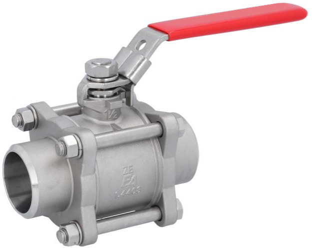 Kogelkraan DN40, PN40, 1.4408 / PTFE, laseinden, volle doorlaat ...